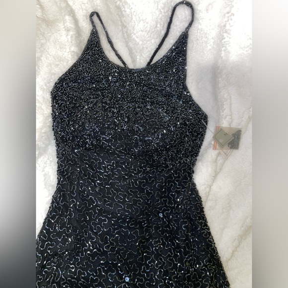 Sean Collection | Dresses | Sean Collection Prom Navy Blue Beaded Silk ...